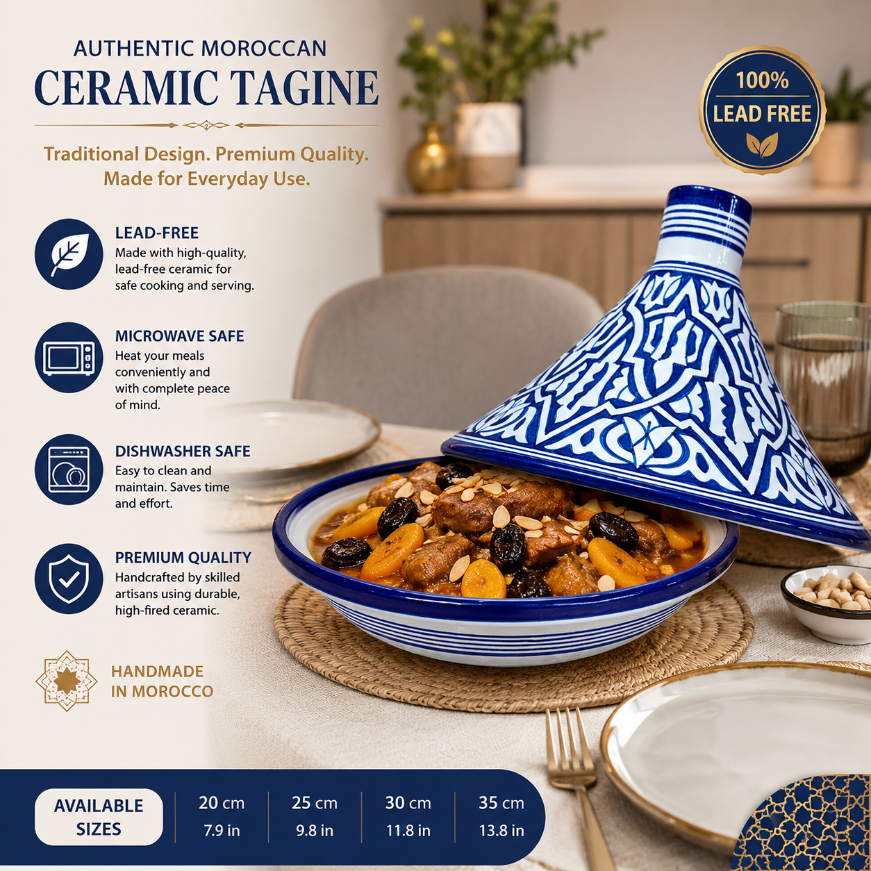 Moroccan Tagine – Handmade Traditional Ceramic Tagines from Fez pottery ...